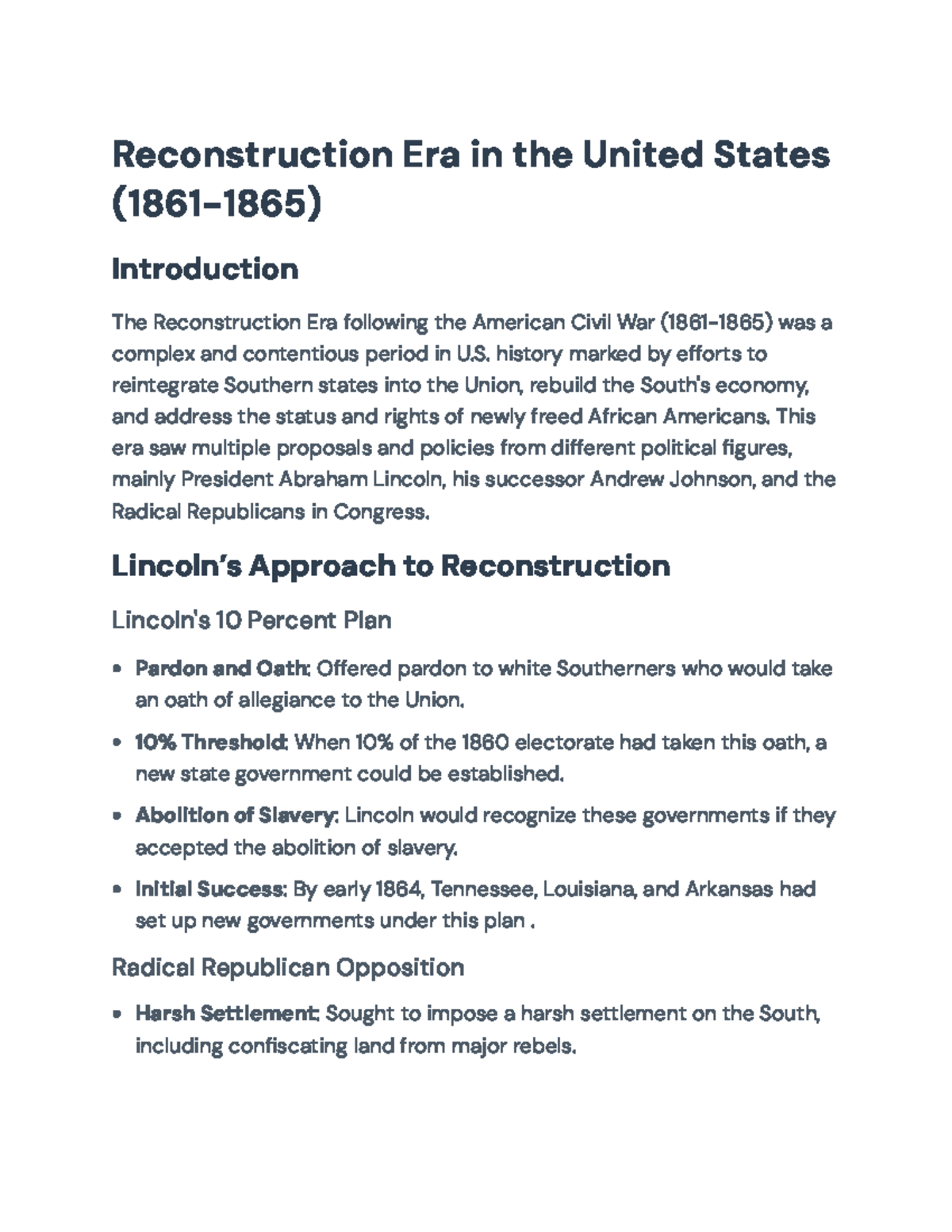 Reconstruction Era POLS 101: Political Strategies & Policies (1861-1865 ...