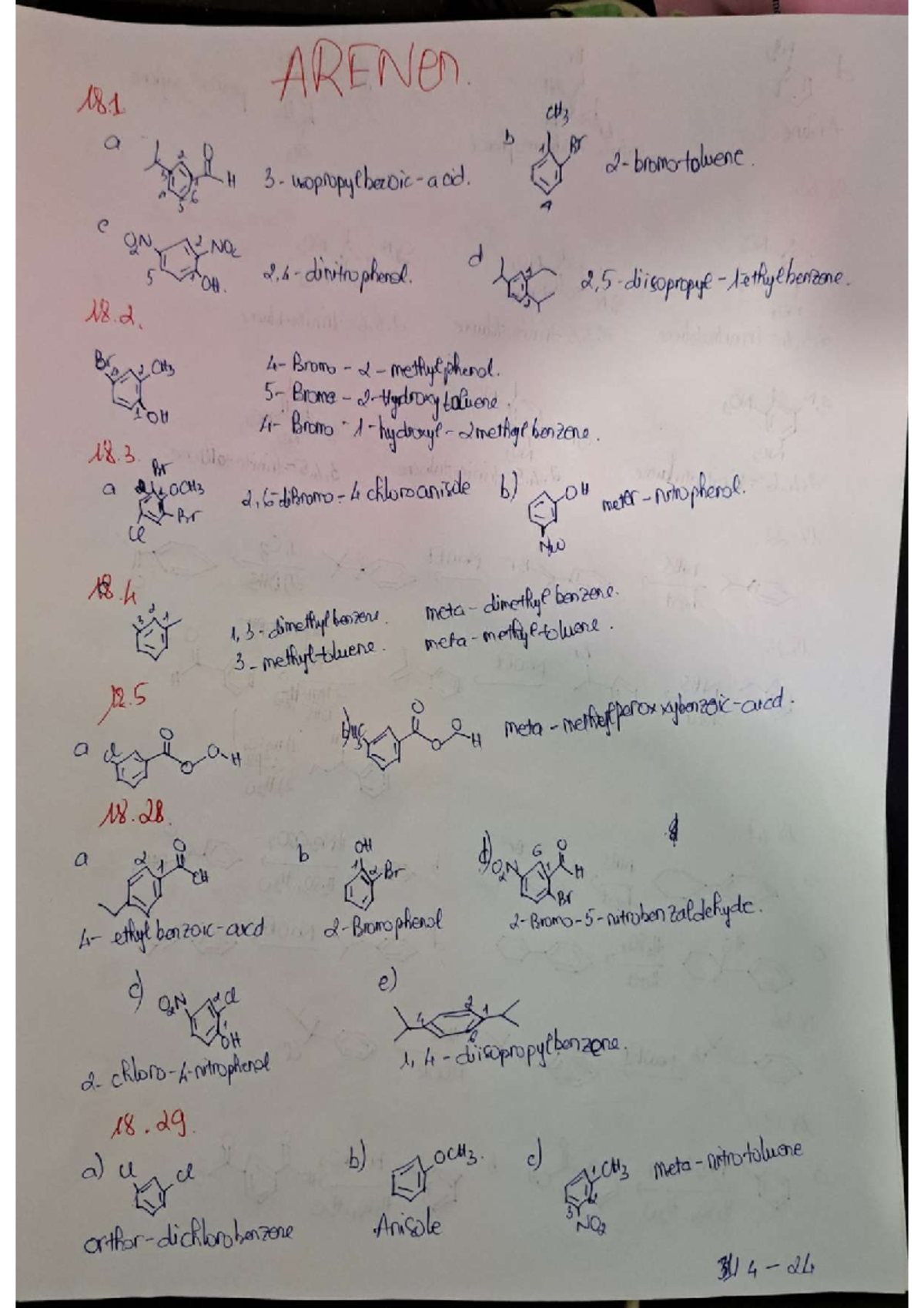 ARENER 181: Organic Chemistry Reactions and Mechanisms Notes - Studocu