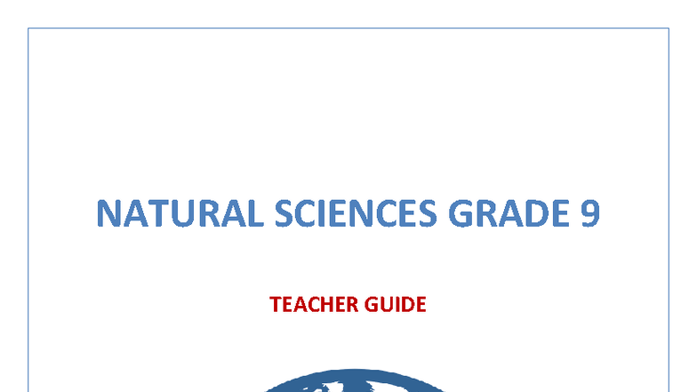 NS Grade 9 Term 4 Teacher Guide: Earth and Beyond Spheres of the Earth ...