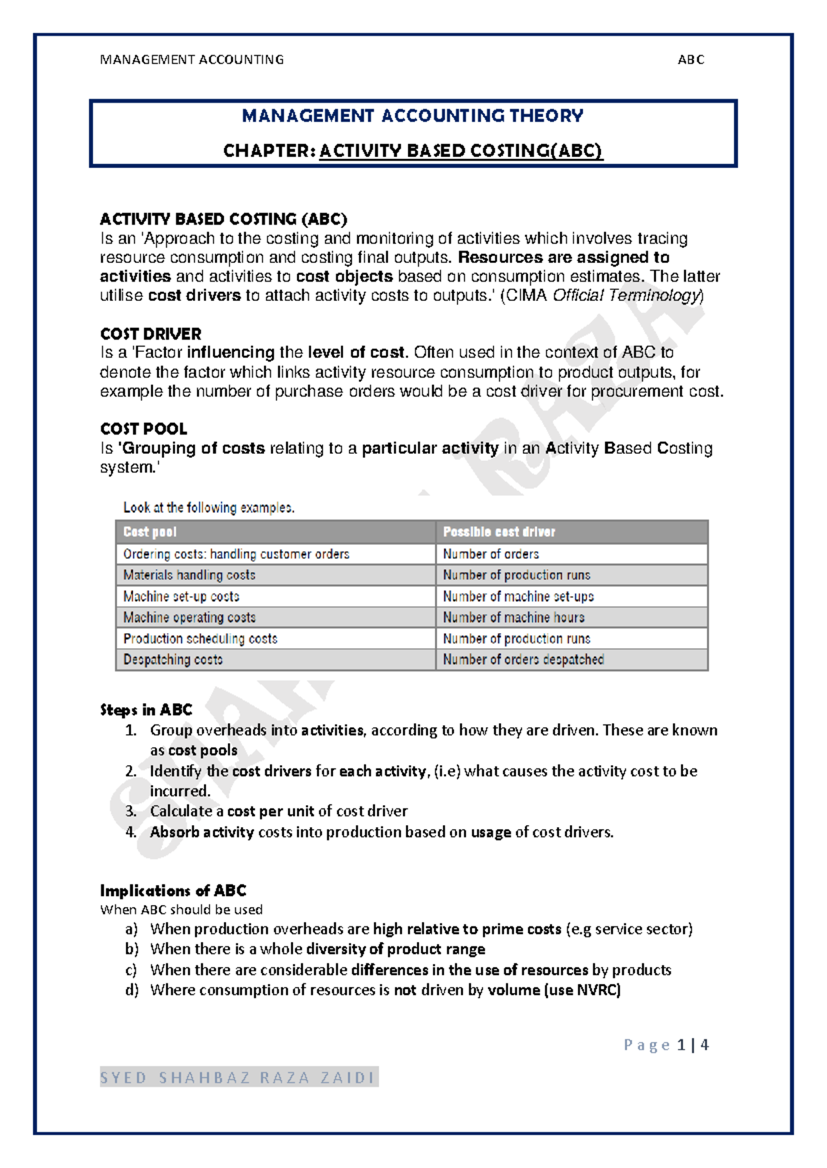 Activity Based Costing (ABC) Theory Overview: Steps & Implications ...