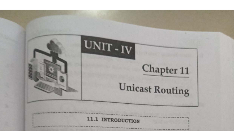 Unit IV: Chapter 11 - Unicast Routing in Computer Networks - Studocu