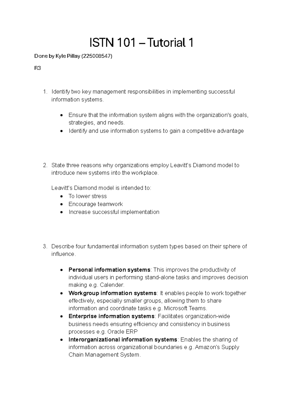 Istn 101 tutorial 1: Key management responsibilities and information ...