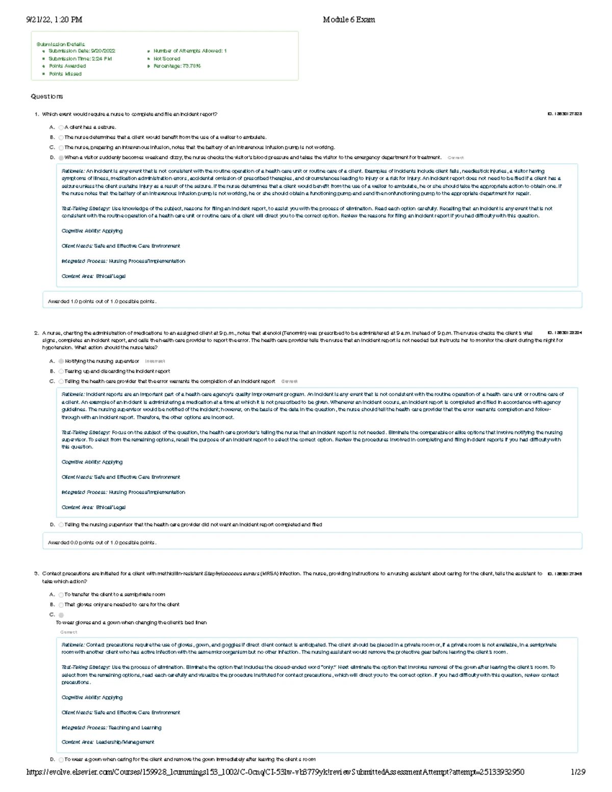 Module 1 Exam - Questions Submission Date: 9/6/2022Submission Date: 9/6 ...