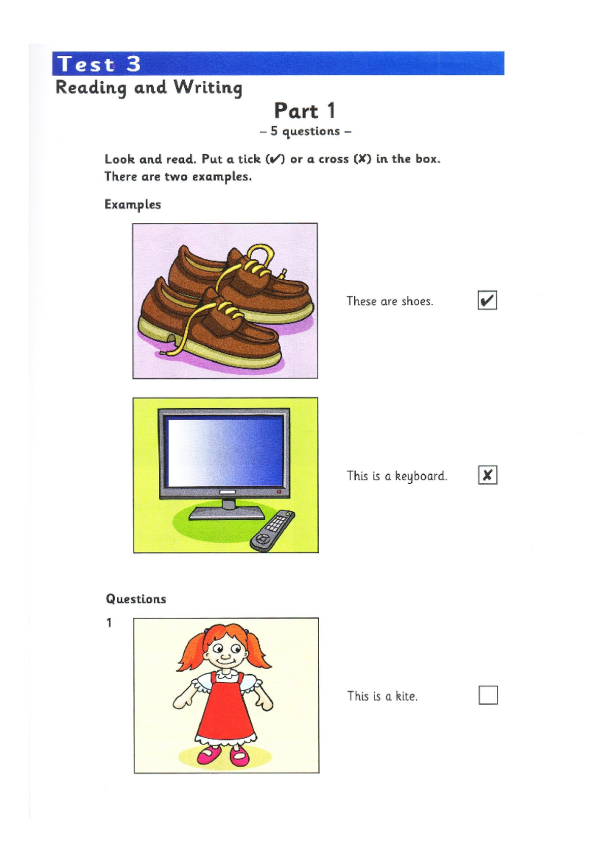 Starters - Test 3 - Reading & Writing Assessment - Studocu