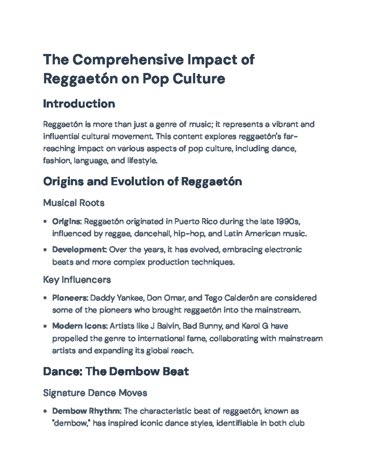 The Cultural Influence of Reggaetón on Global Pop Culture - The ...