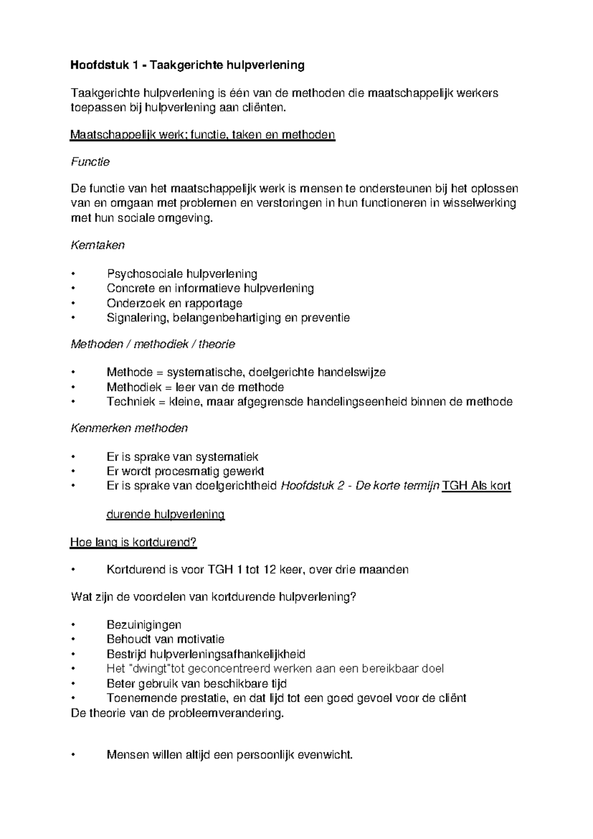 Samenvatting Hoofdstukken Taakgericht Werken in "Taakgerichte ...