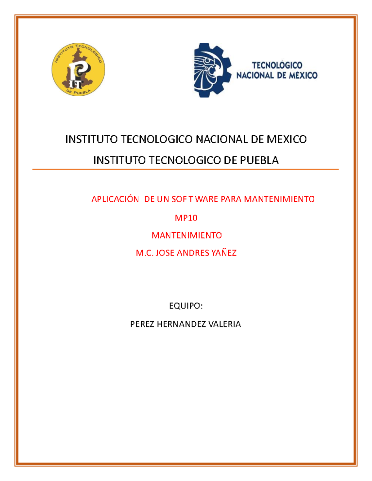 MP10 - Software para Mantenimiento en la Industria y Servicios - Studocu