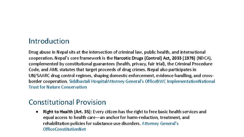 Drug Abuse in Nepal: Legal Framework and Policy Recommendations (LLB ...