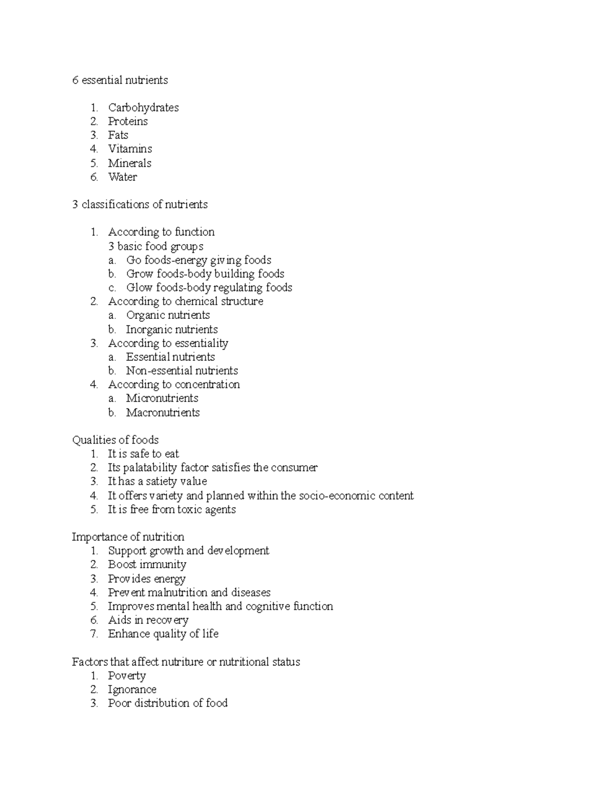 6 Essential Nutrients Overview - NDT - Studocu