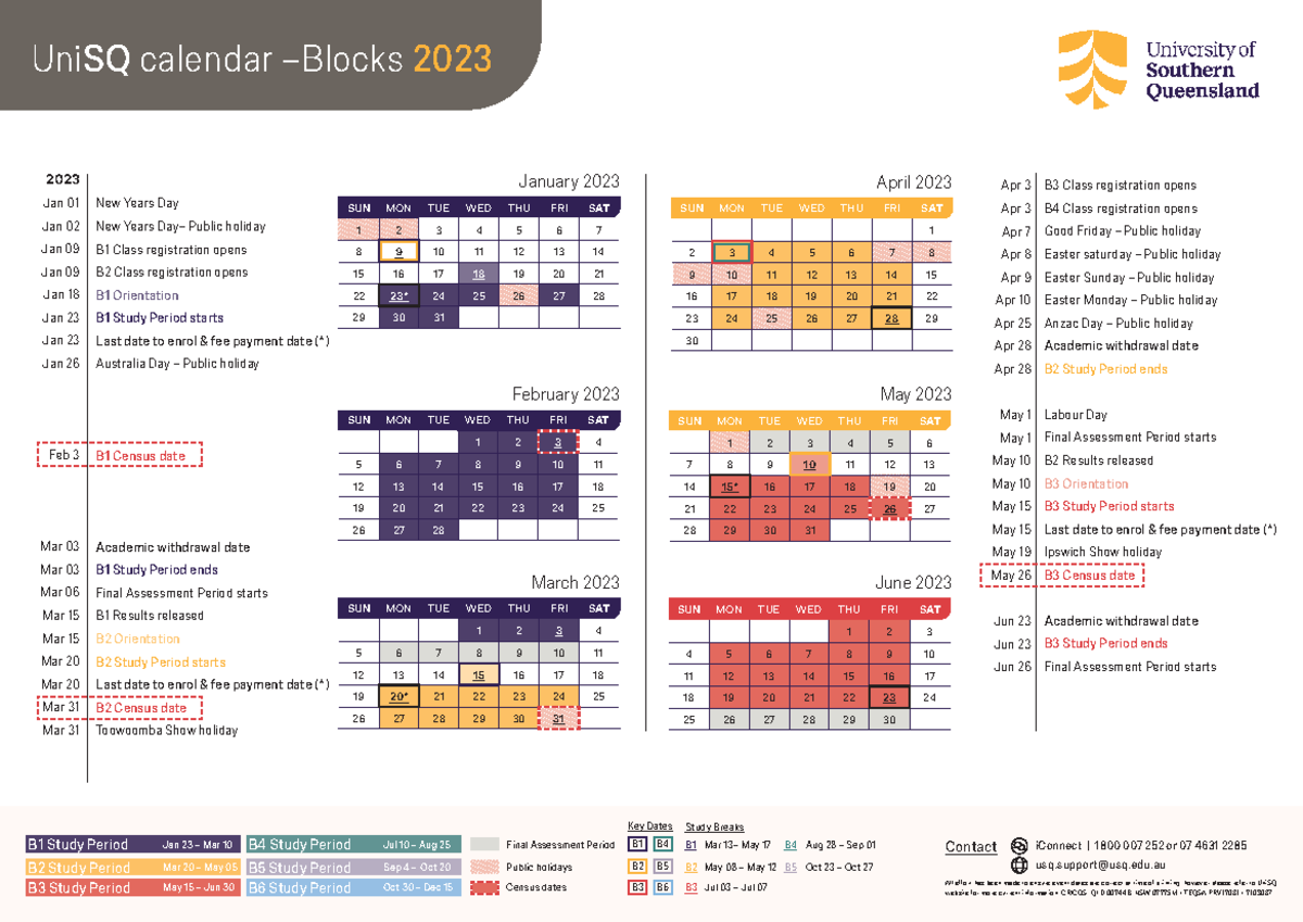 2023 Student Academic Calendar Blocks final - SUN MON TUE WED THU FRI ...