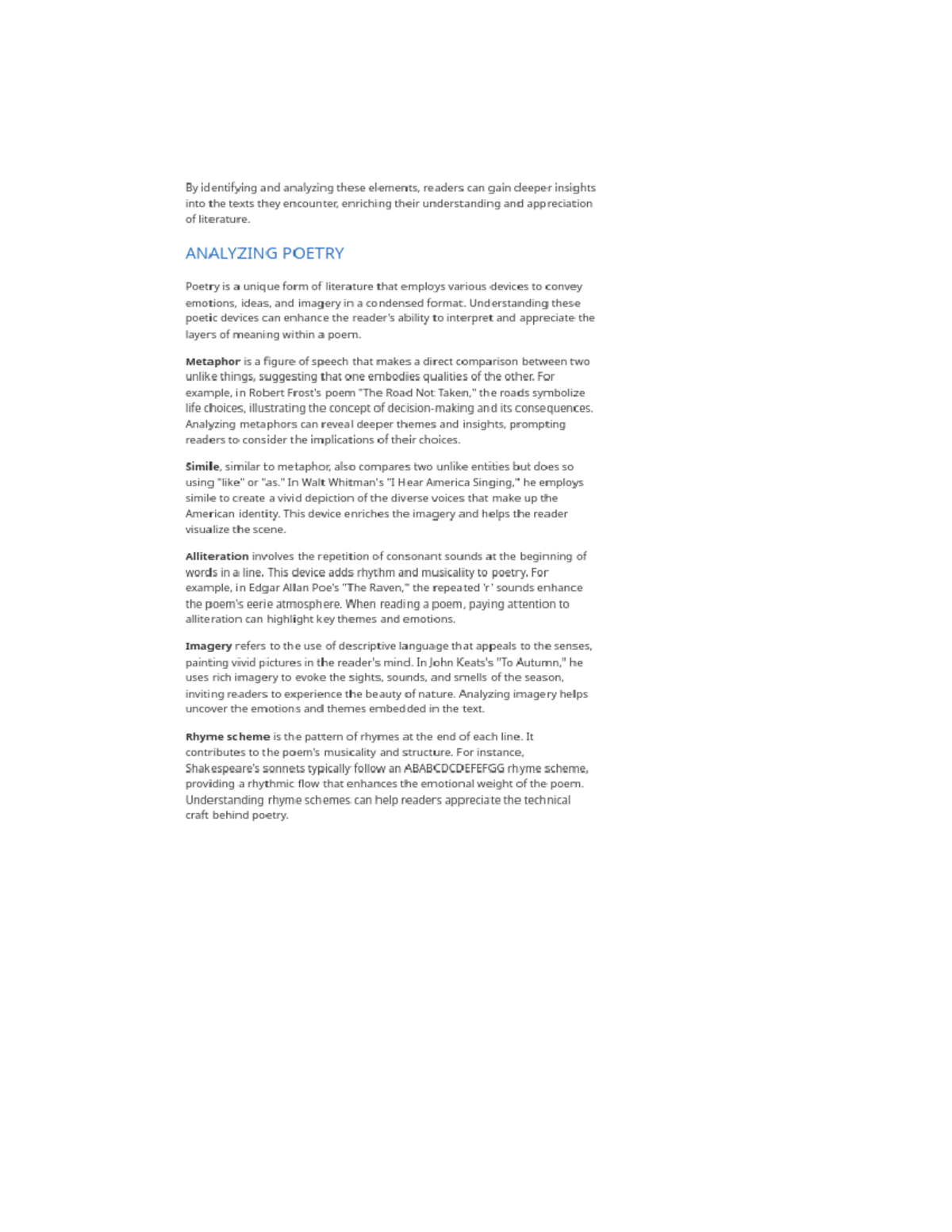 Analyzing poetry 4 - Resource - identifying and analyzing these ...