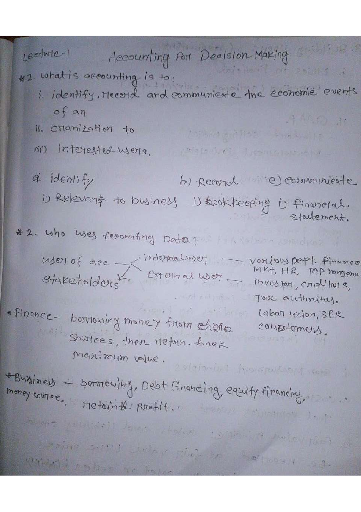 Accounting for Decision Making (ACCT 7) - Key Concepts and Principles ...