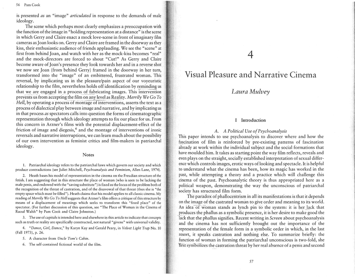 56 Pam Cook: Analyzing Visual Pleasure and Narrative Cinema in Film ...