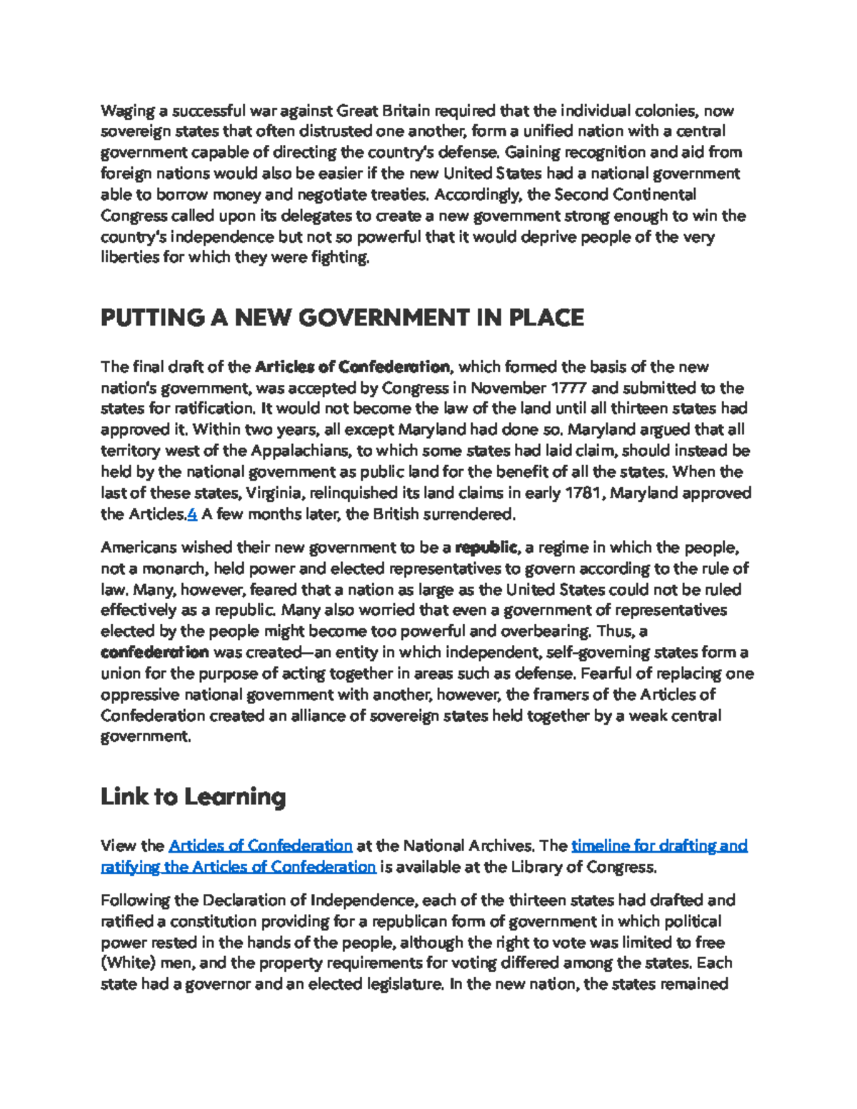 Weaknesses of the Articles of Confederation: Issues & Impacts - Studocu