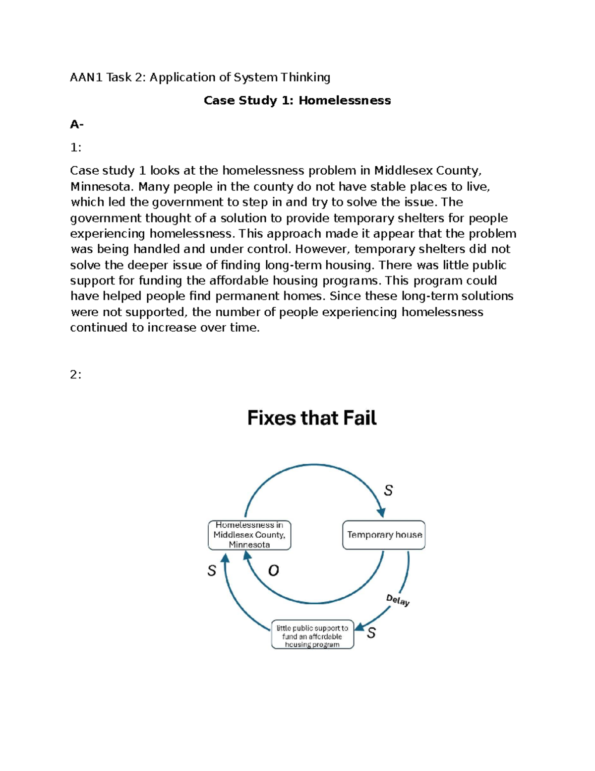 AAN1 Task 2: System Thinking Case Study on Homelessness - Studocu