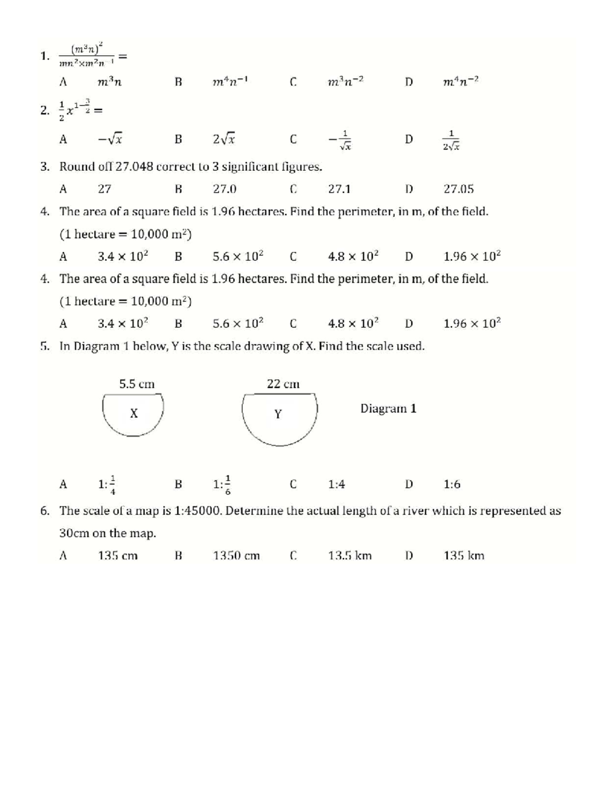 UEC Junior 3 - Unified Examination Math Practice Questions - Studocu