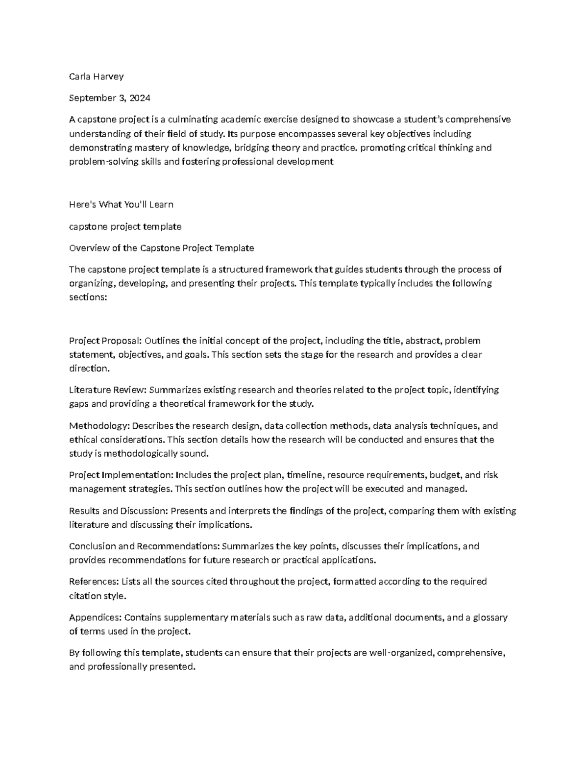 Capstone Project Template Overview: A Comprehensive Guide - Studocu
