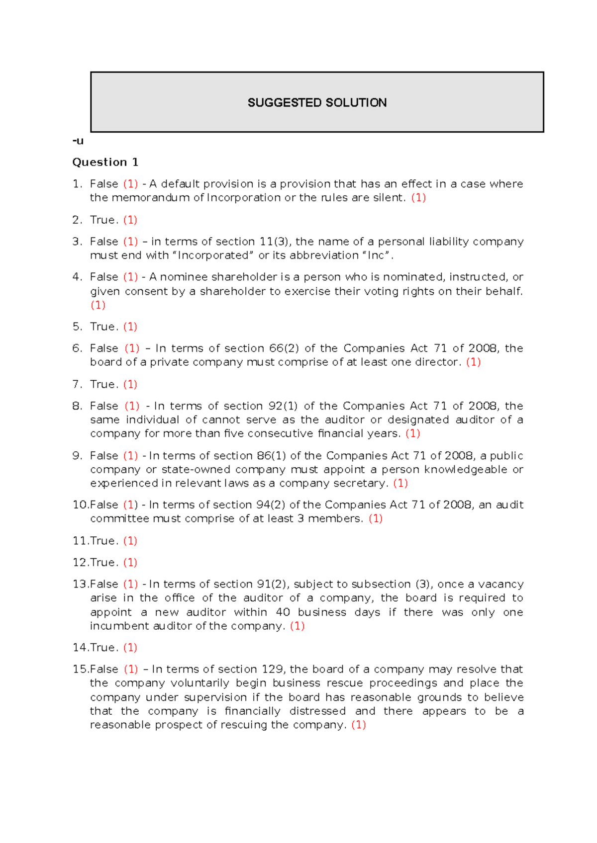 CCL Main Examination 2022 Suggested Solutions and Answers - Studocu