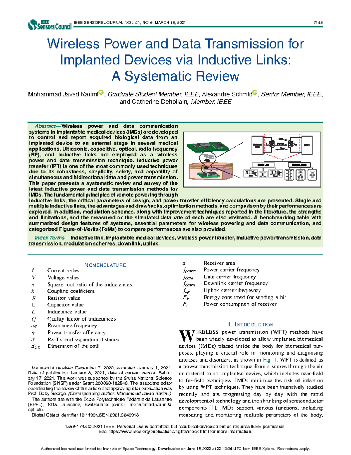 Wireless Power & Data Transfer for IMDs via Inductive Links: A Review ...