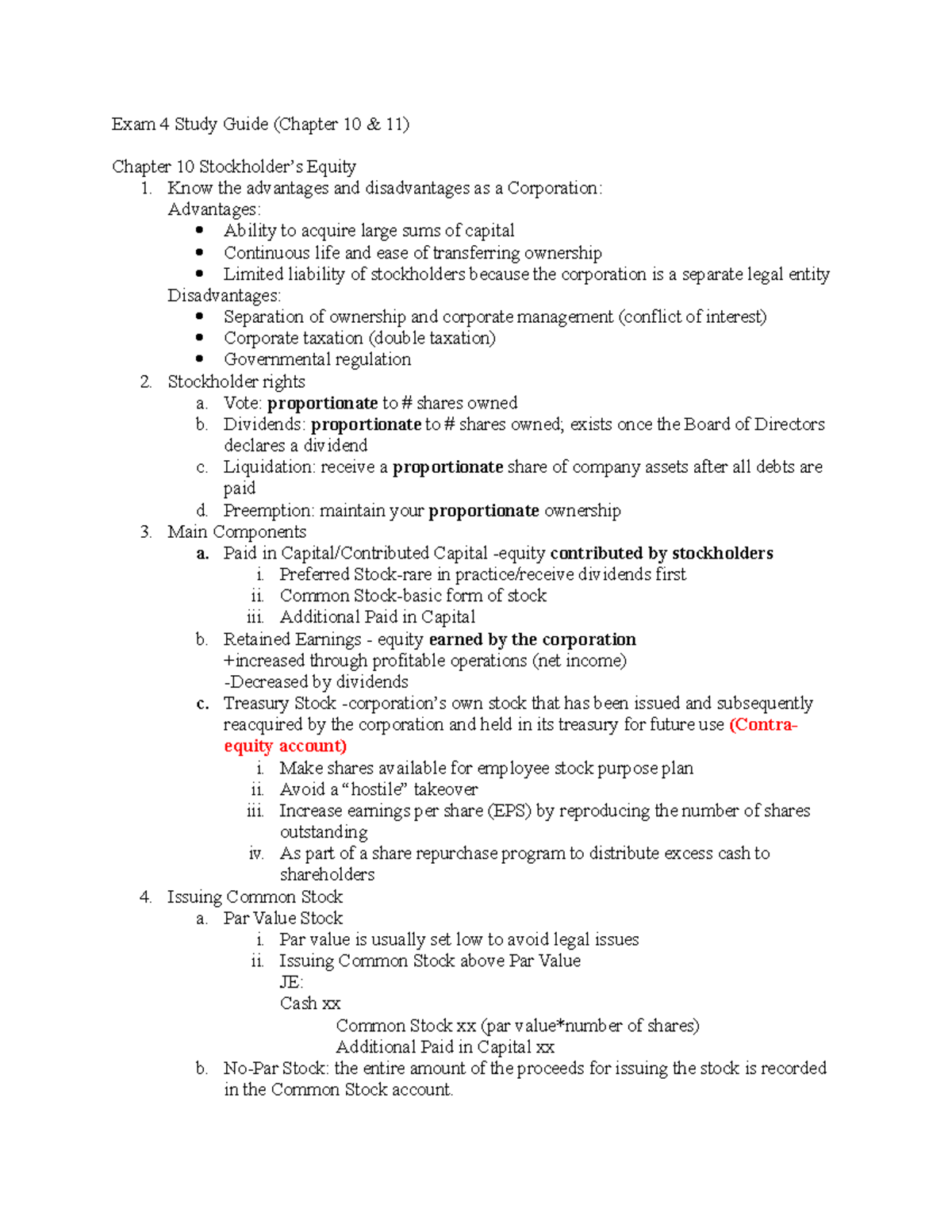 Exam+4+Study+Guide - Great - Exam 4 Study Guide (Chapter 10 & 11 ...