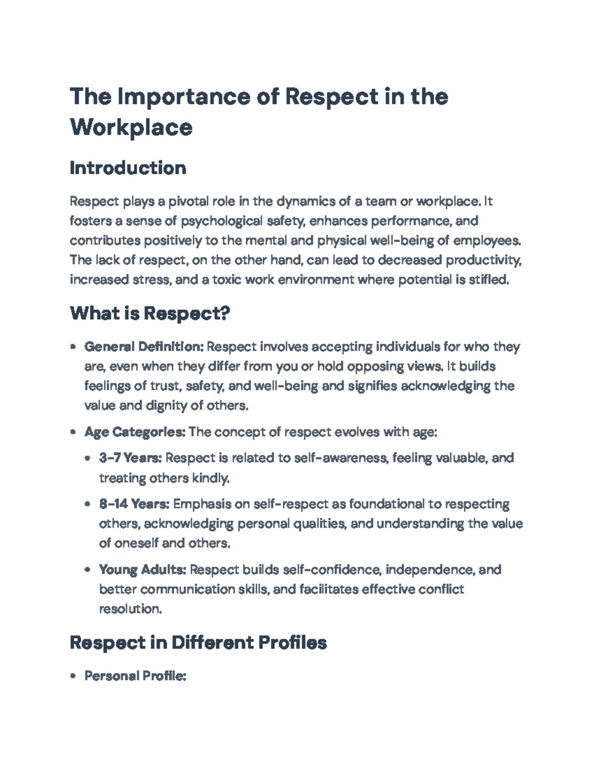 The Importance of Respect in the Workplace: Enhancing Team Dynamics ...