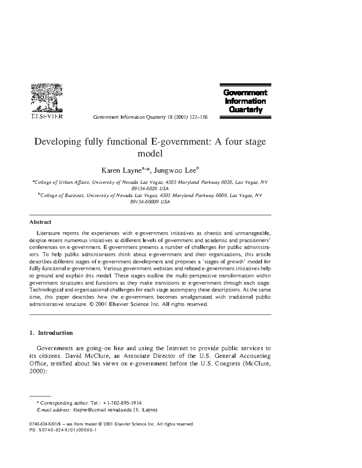 Developing fully functional E government - E-government presents a ...