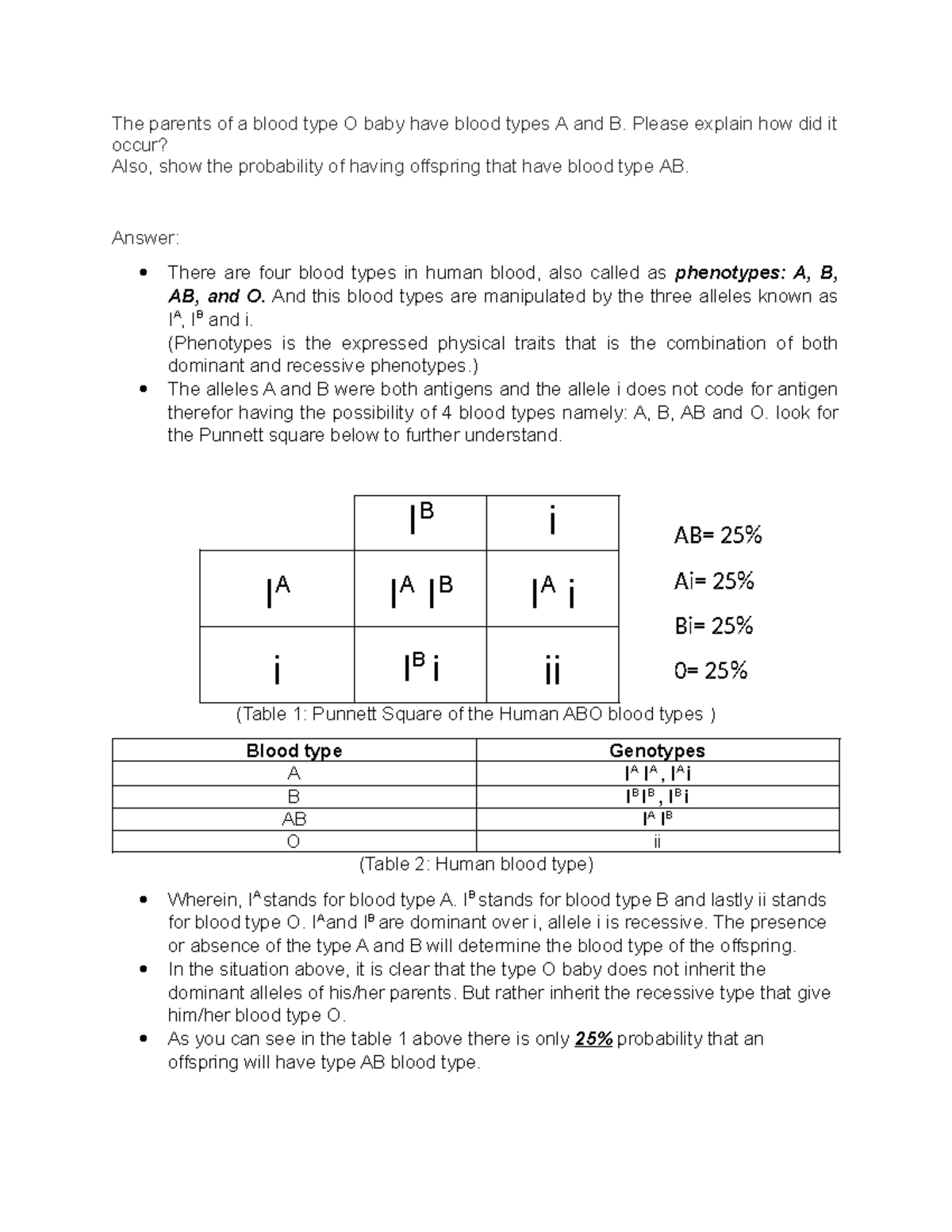 Blood Type Genetics: Understanding O Type Offspring from A & B Parents ...