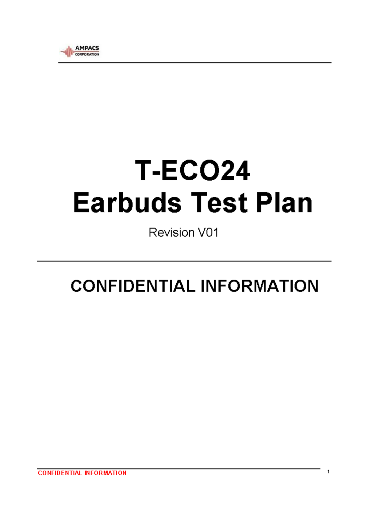 PTP-T-ECO24 Earbuds Test Plan V01: Firmware & PCBA Evaluation - Studocu