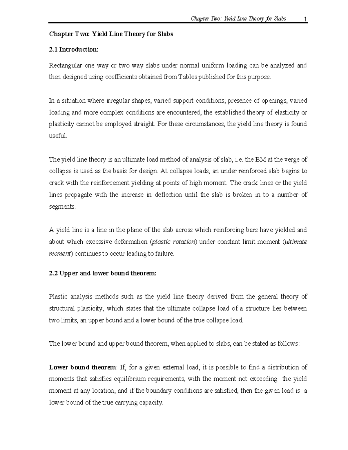 Chapter 2: Yield Line Theory for Slabs - Steel & Timber Structures ...