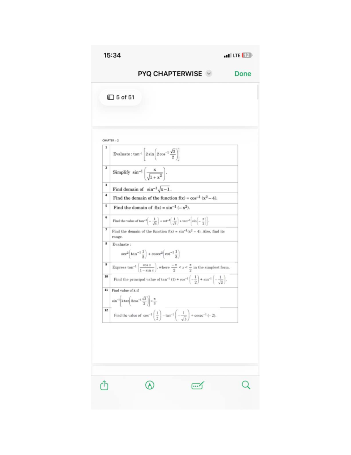 Chapterwise PYQ for Class 12 Maths (Chapters 2, 3, 4, 5) - Studocu