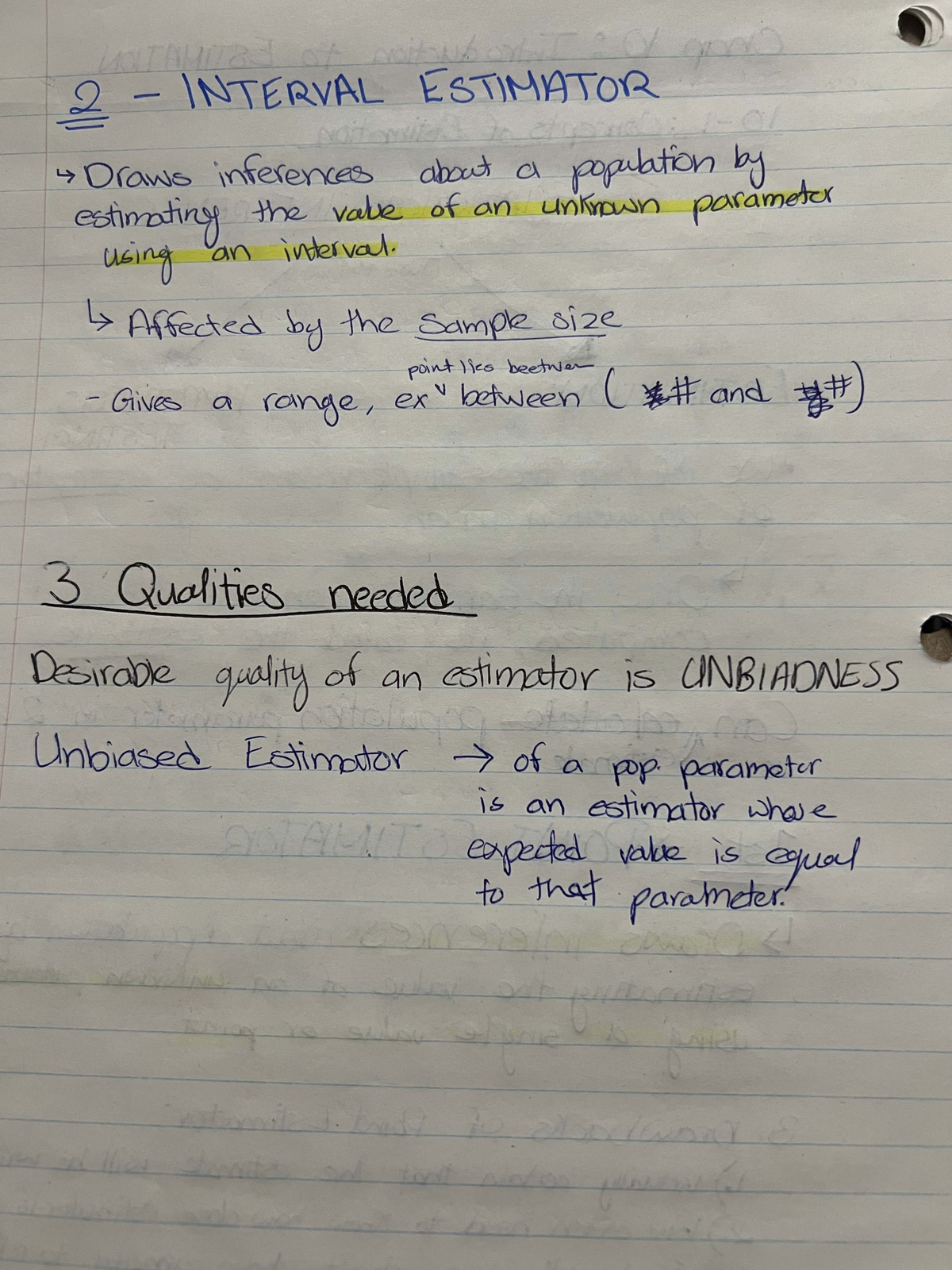 2 INTERVAL ESTIMATOR: Unbiased Estimators and Sample Size Insights ...
