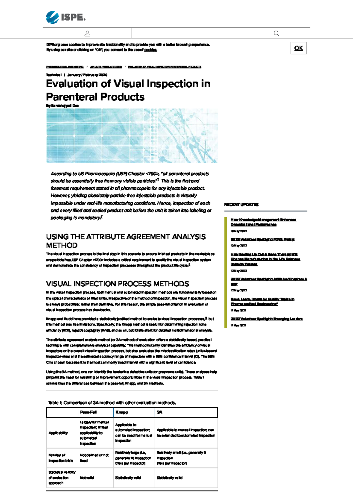 ISPE - Evaluation of Visual Inspection Methods in Parenteral Products ...