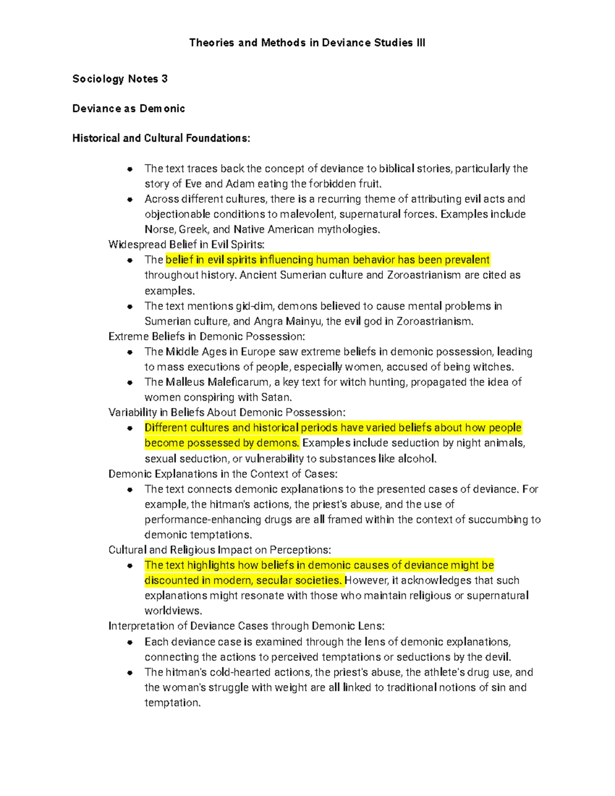Sociology Notes 5 - Summary Understanding Deviance - Theories and ...
