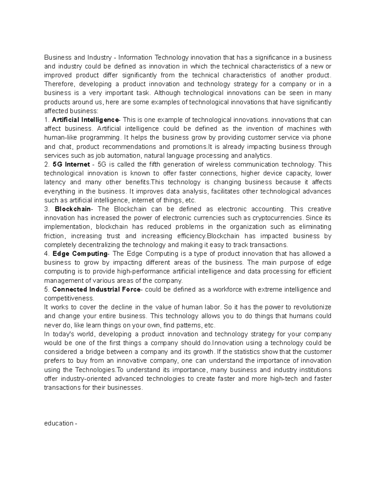 IT - Business & Industry Tech Innovations: Key Strategies & Impacts ...