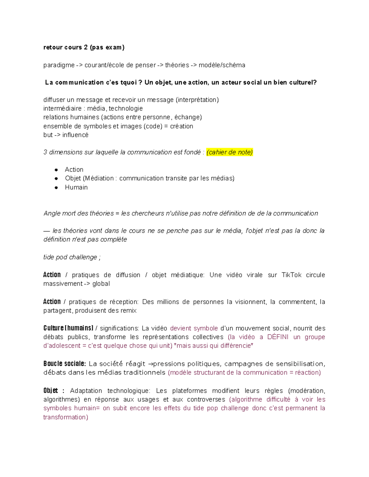 Cours 3-4-6 : Notes de Révision pour le Quiz 1 sur la Communication et ...