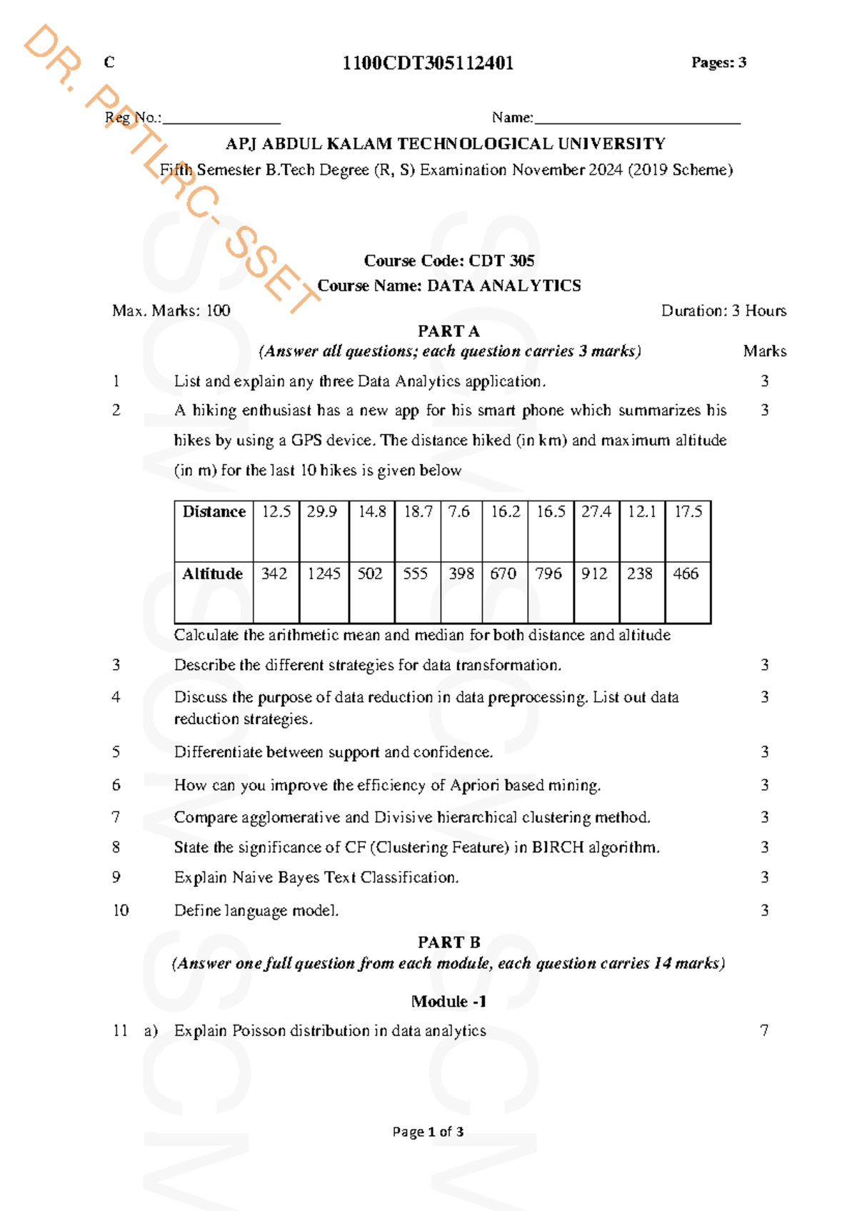 Data Analytics Exam Questions - CDT 305 - Nov 2024 - Studocu