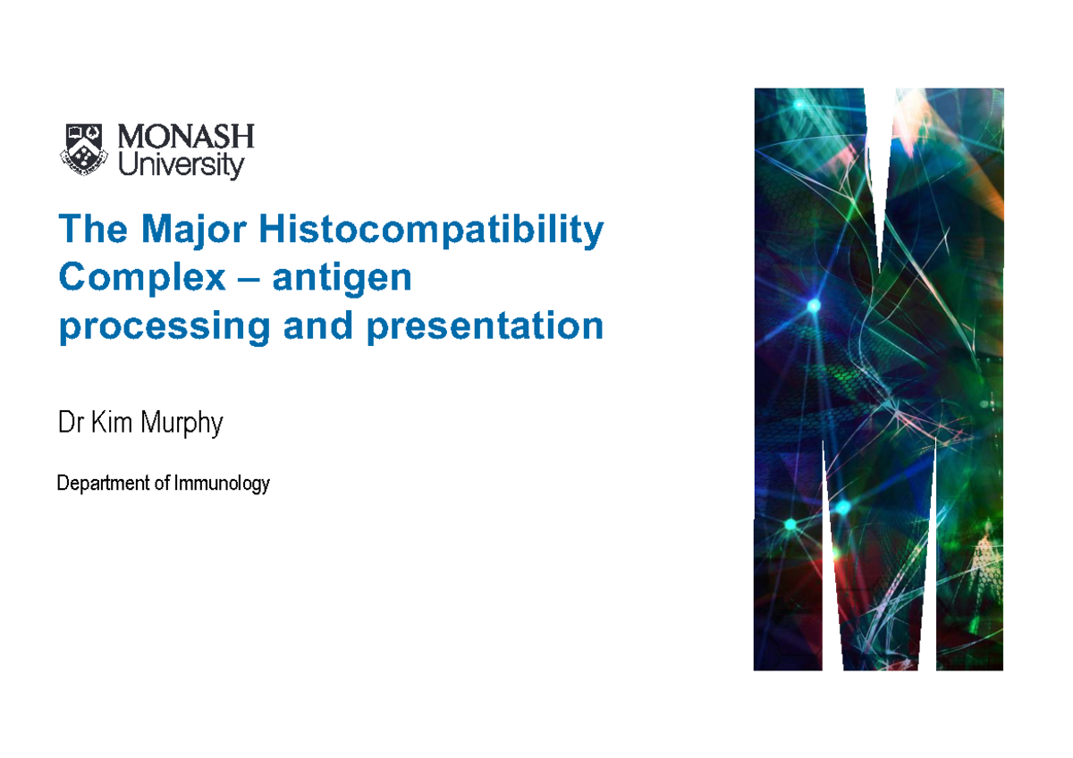 MHC Antigen Processing & Presentation - Immunology Lecture Notes - Studocu
