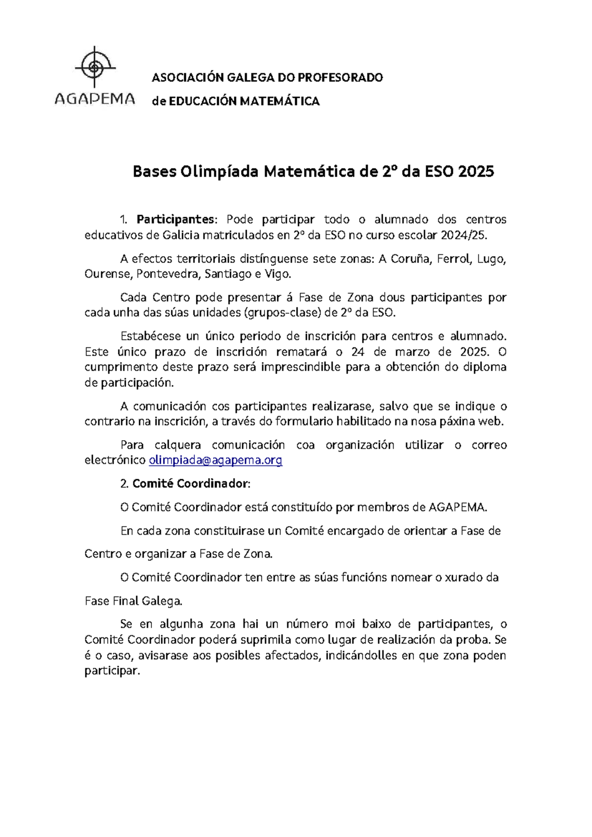 Bases da Olimpíada Matemática 2º ESO 2025 - AGAPEMA - Studocu