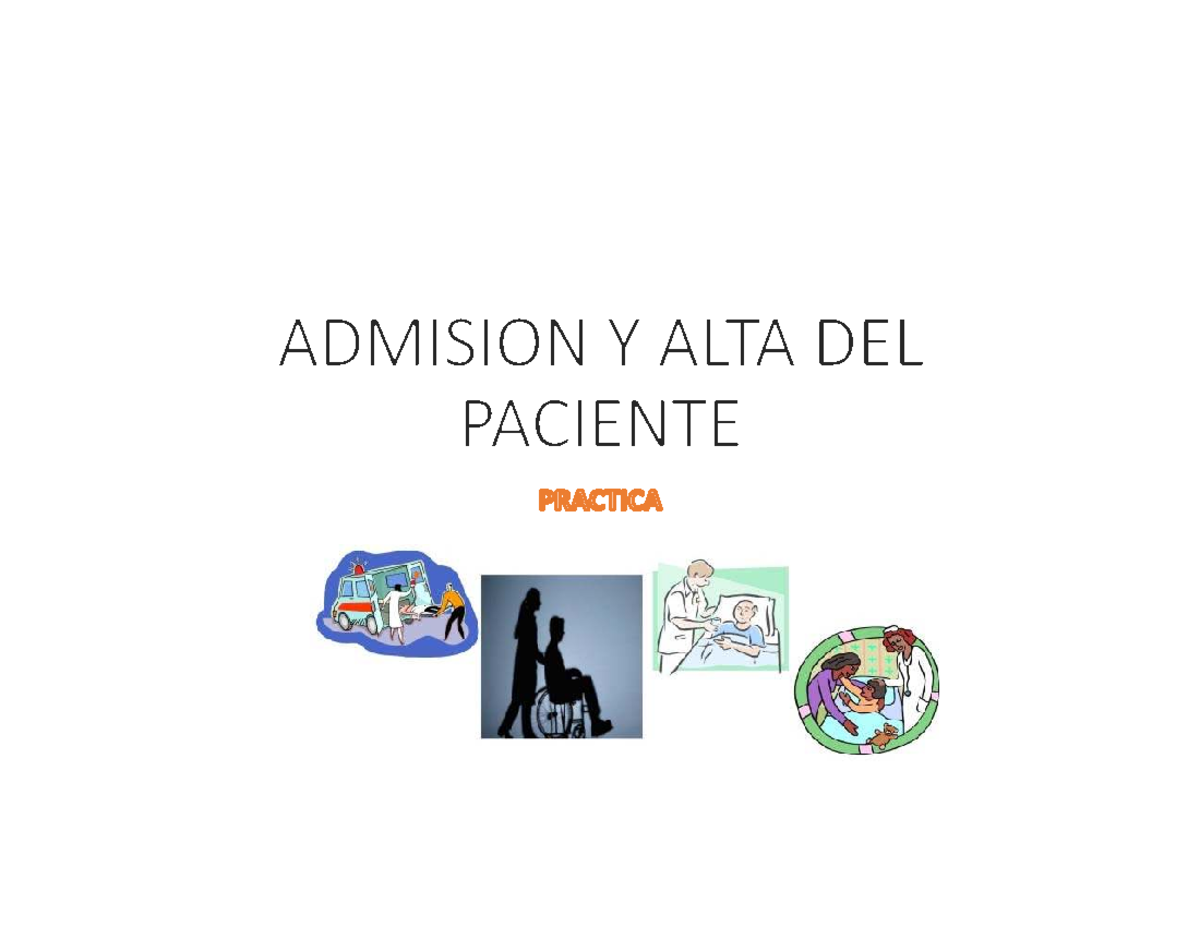 P Admision y Alta del Paciente: Proceso y Procedimientos Clave - Studocu