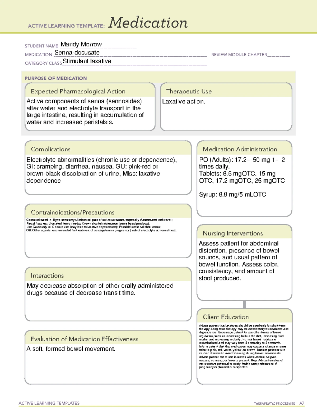 Oxycodone - ATI Active Learning Template Notes - Studocu