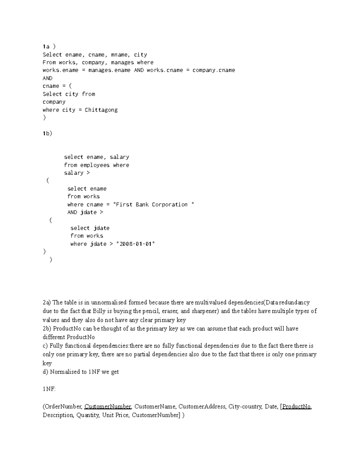311 Quiz 03 - IQR Lecture Notes on SQL and Normalization Concepts - Studocu
