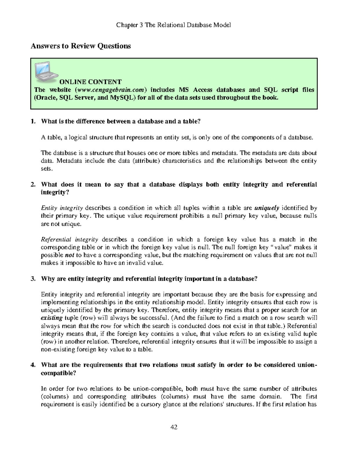 20202 ISM3212 Ch03-Review Questions - Answers to Review Questions ONLINE CONTENT The website ...