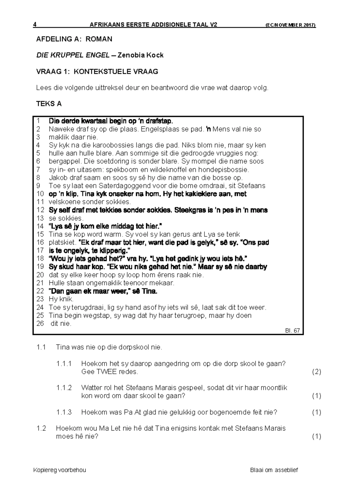 2023 AFR EAT GR 10 Mondeling: Luisterbegrip en Toespraak Taak - Studocu