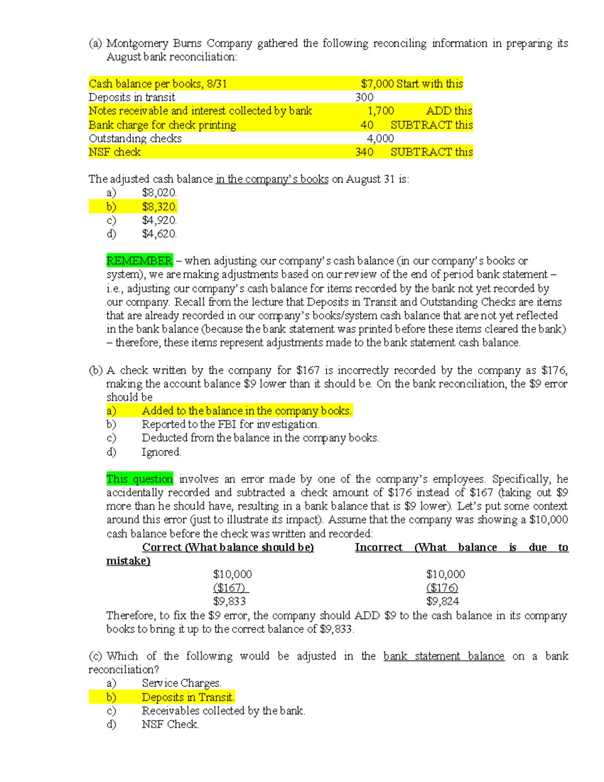 Bank Reconciliation Guide: Adjustments for ACC 101 Practices - Studocu