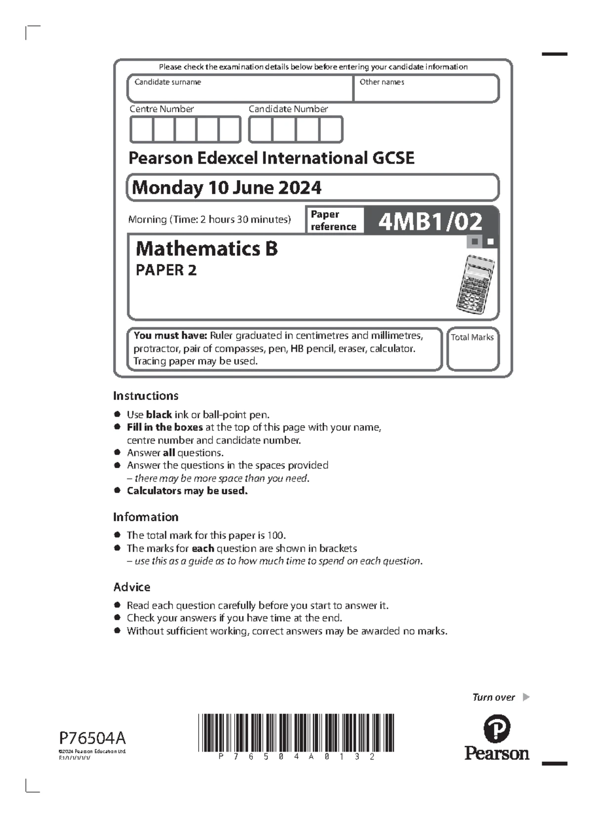 2024 A Level Further Maths Core Pure Paper 1 Exam Solutions - Studocu
