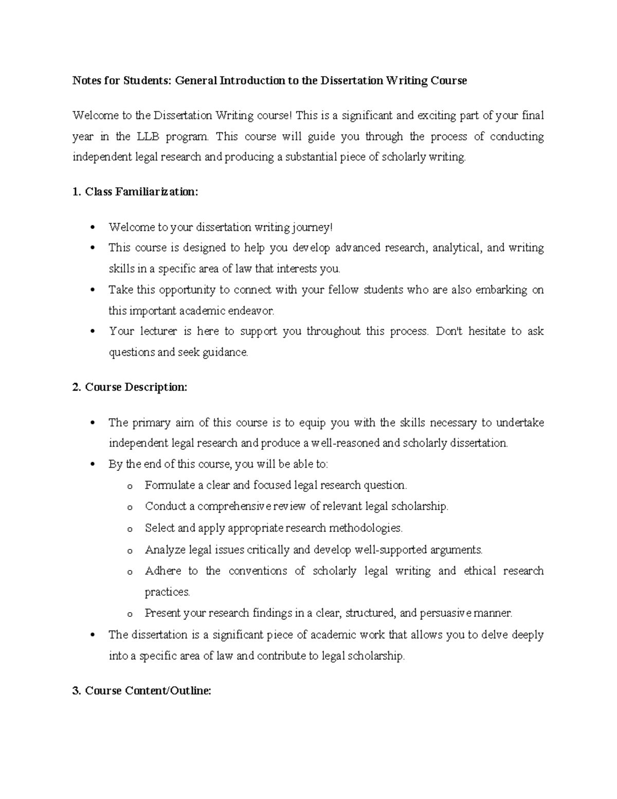 LLB Dissertation Writing Course: Essential Notes for Final Year ...