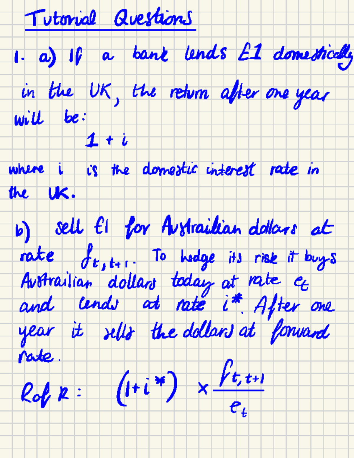 Week 9 - Tutorial Questions on Economic Policies and Exchange Rates ...