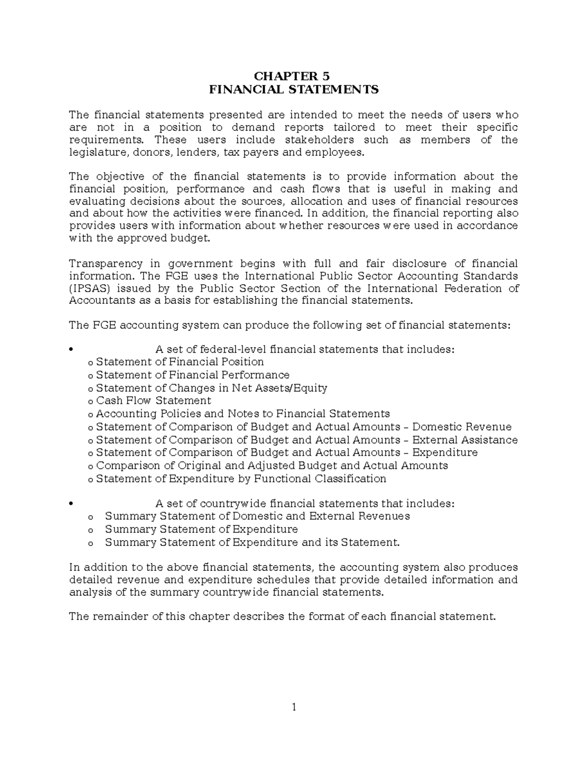 Chapter 5 - Government Accounting: Financial Statements Overview - Studocu