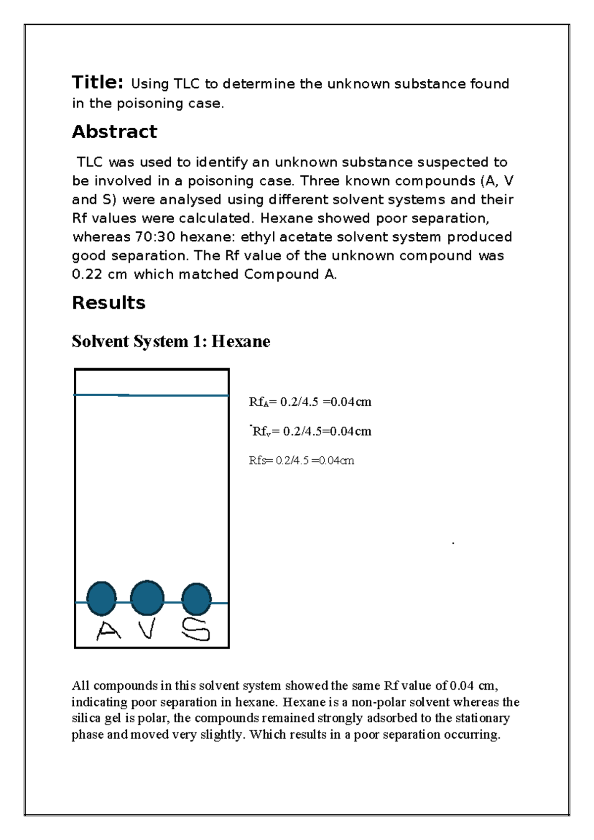 Chem220 Final Exam: TLC Analysis in Poisoning Case Study - Studocu