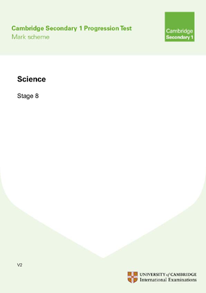 Secondary Progression Test Stage 8 Science Paper 1 - 45 minutes Science ...
